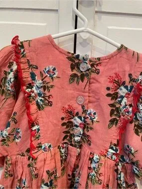 Pink Chicken | Dresses | Pink Chicken Girls Coral Floral Puffsleeve ...